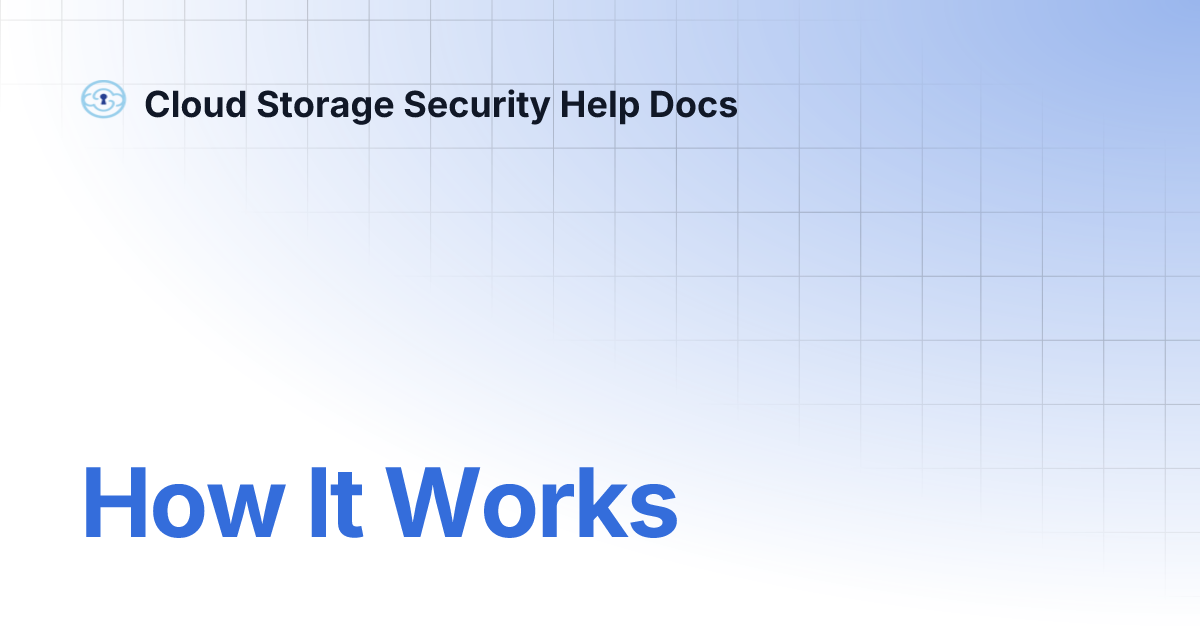 How It Works | Cloud Storage Security Help Docs