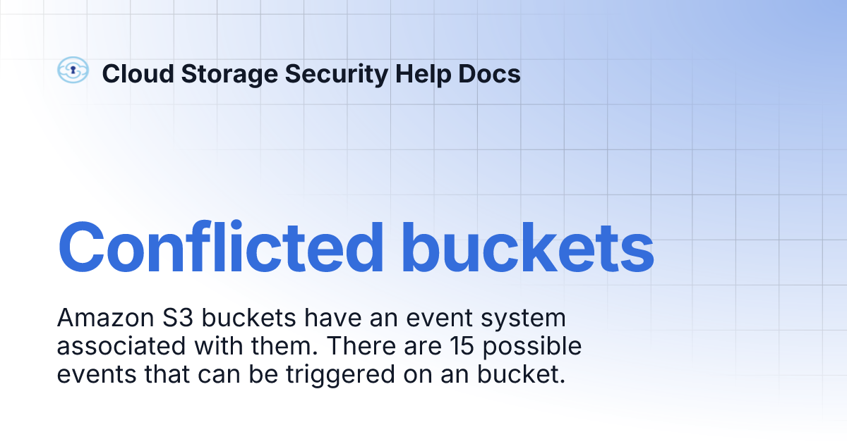 Conflicted Buckets Cloud Storage Security Help Docs
